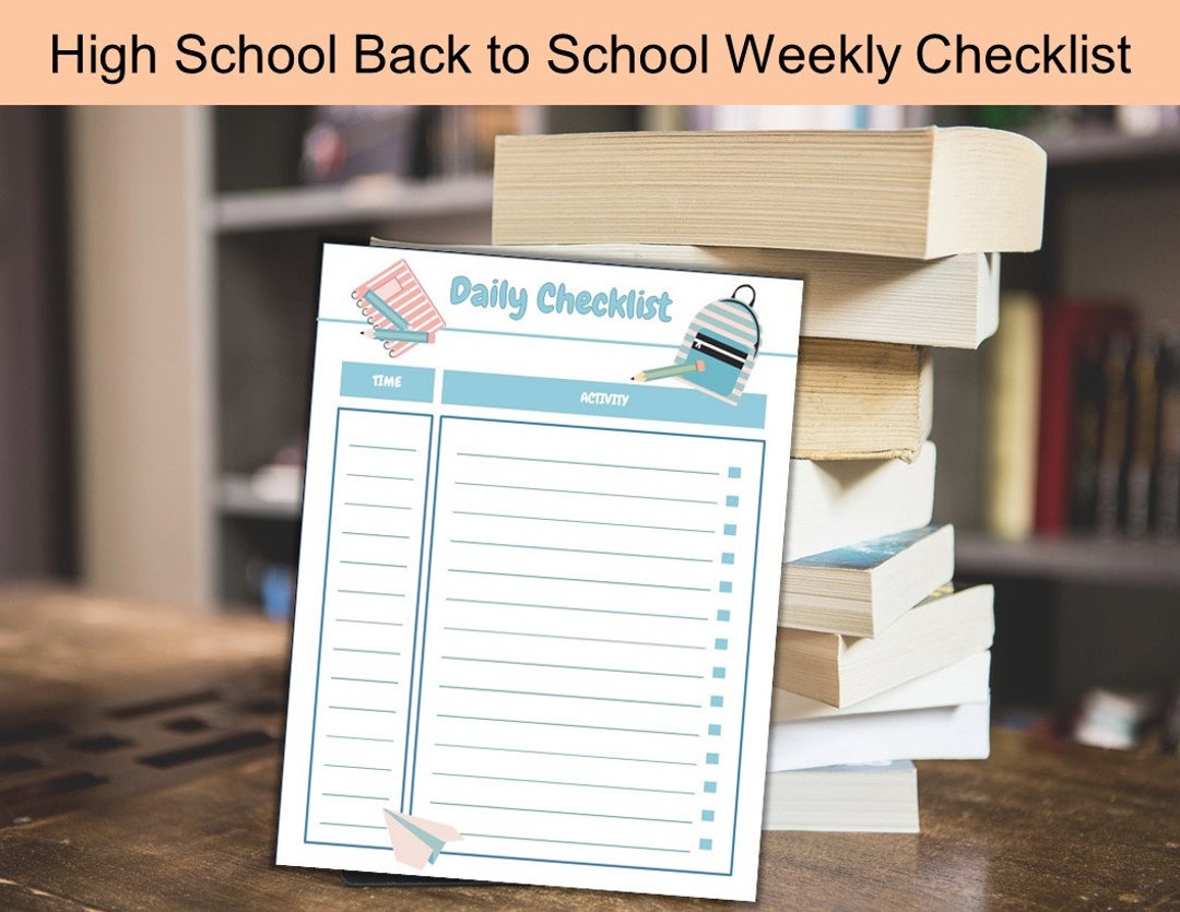 High School Back to School Weekly Checklist, Homeschool To-do List ...