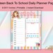 Preteen Back to School Daily Planner Page, Cute Day Plan, Undated Pink ...
