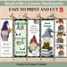 Reading With Gnomes Bookmarks, Printable Bookmarks, Book Lovers Gift ...