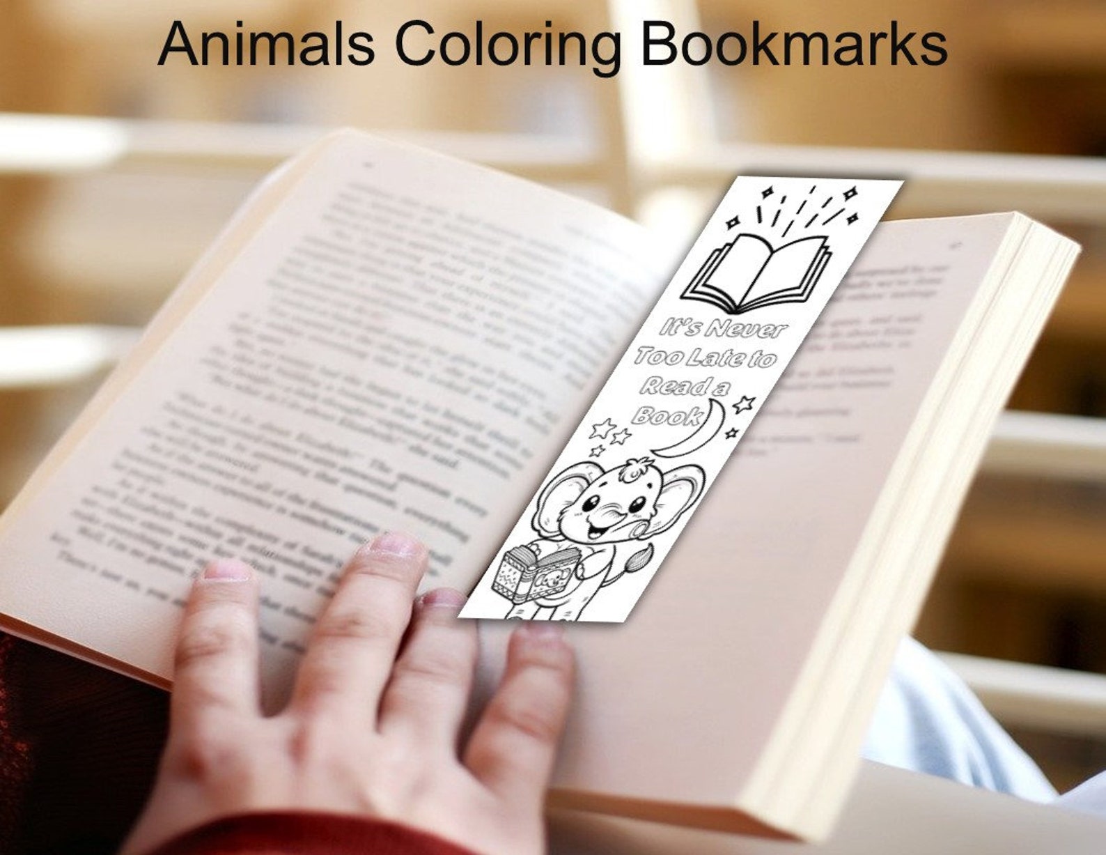 Reading Coloring Bookmarks for Kids and Adults, Animals Printable ...