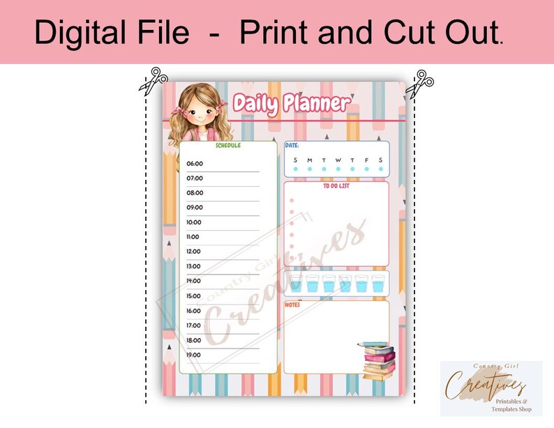 Preteen Back to School Planner, Undated School Planner, Printable PDF ...