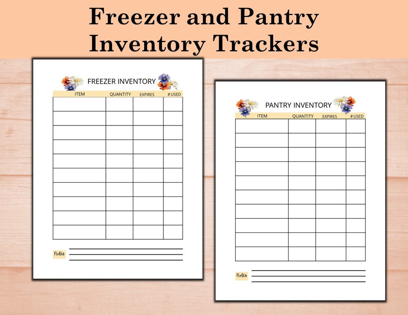 Kitchen Inventory Trackers, Pantry Stock Sheet, Fridge Checklist ...