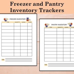 Kitchen Inventory Trackers, Pantry Stock Sheet, Fridge Checklist ...