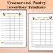 Kitchen Inventory Trackers, Pantry Stock Sheet, Fridge Checklist ...