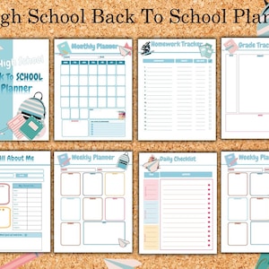 High School Back to School Weekly Planner, Study Tracker, Daily ...