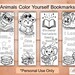 Reading Coloring Bookmarks for Kids and Adults, Animals Printable ...