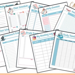 High School Back to School Weekly Planner, Study Tracker, Daily ...