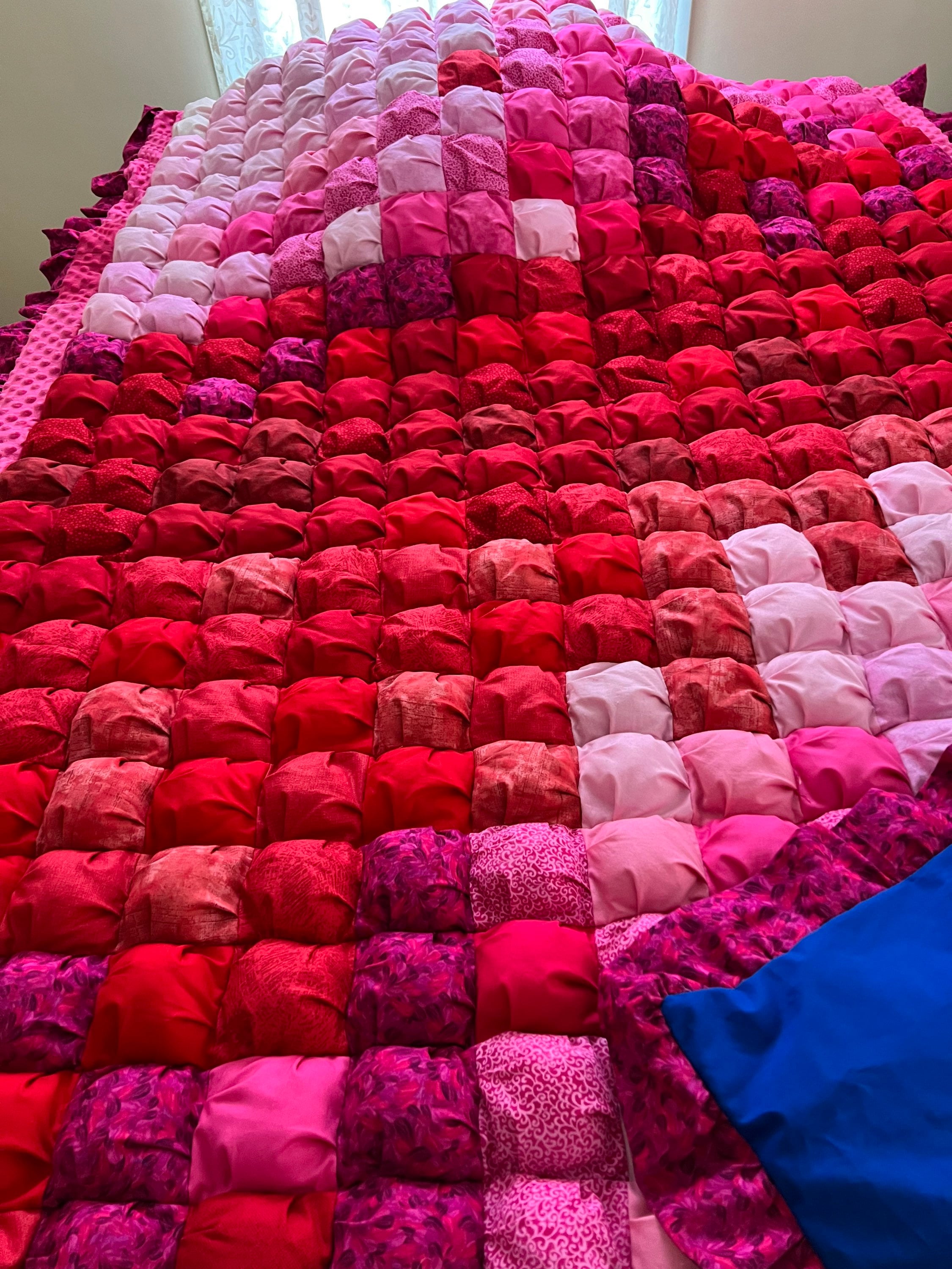 Choose Your Color Palette Variegated Puff Quilt - Twin Comforter ...