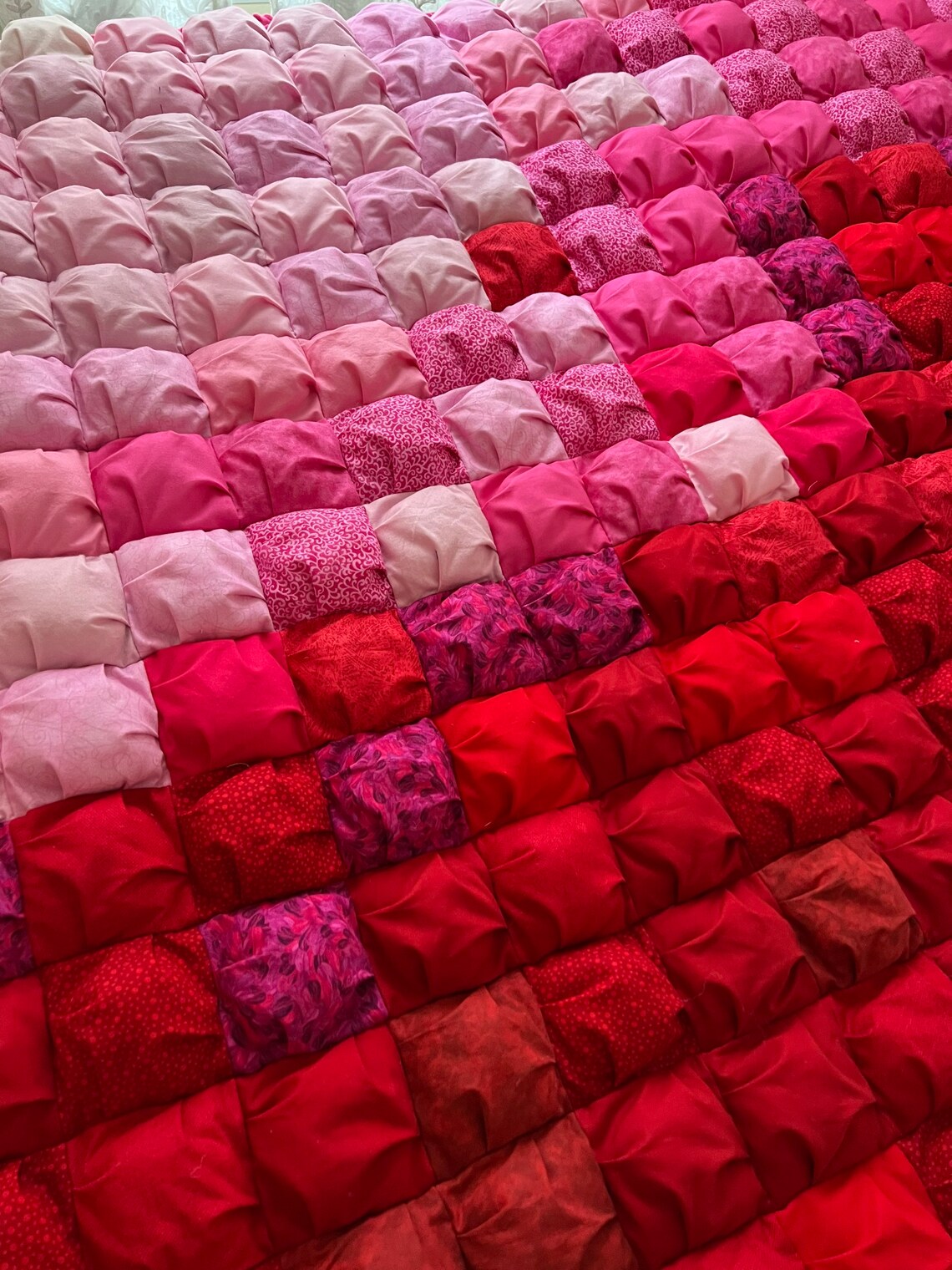 Choose Your Color Palette Variegated Puff Quilt Twin Comforter Blanket ...