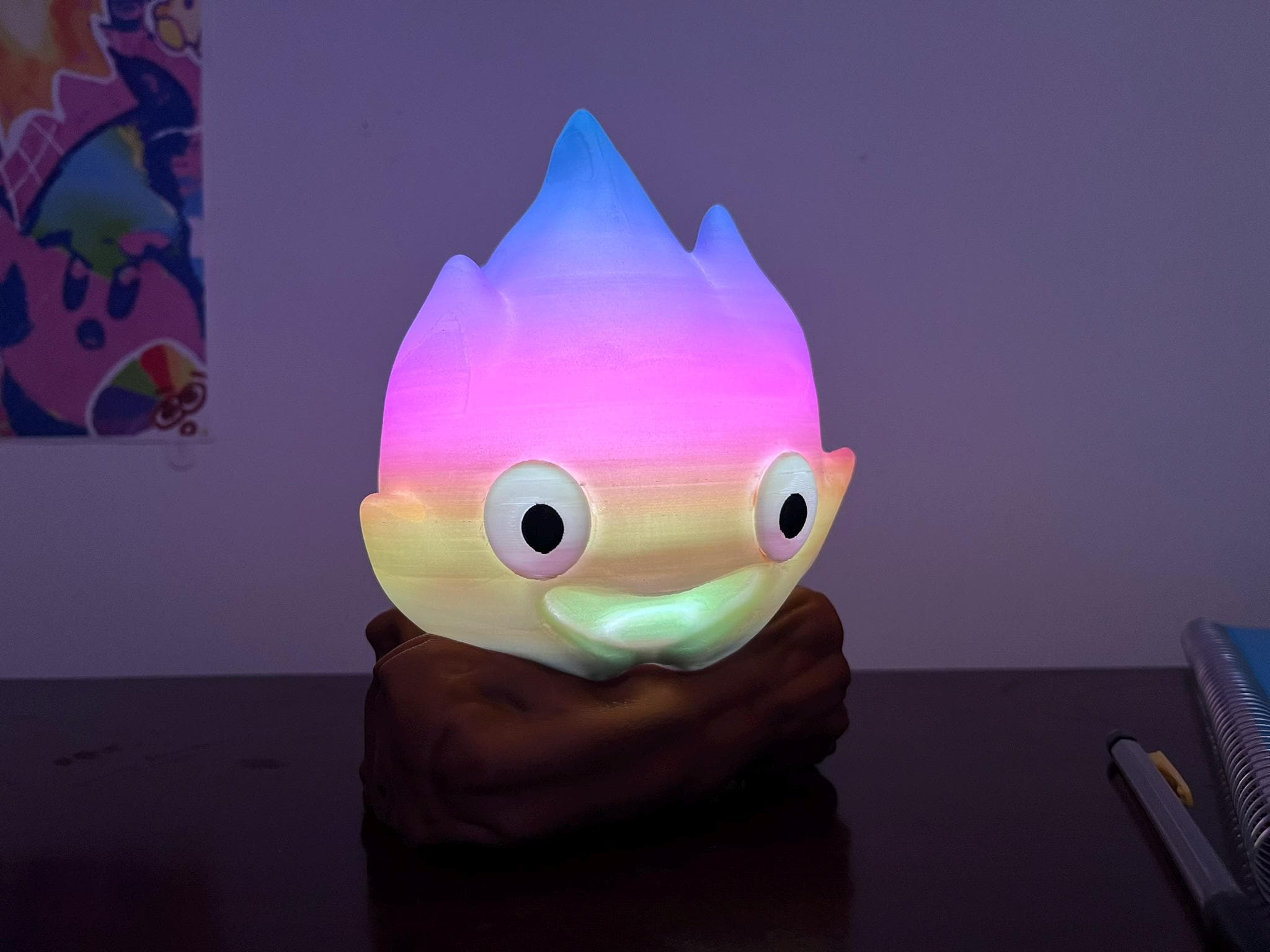 Ghibli Calcifer Inspired Rainbow Lamp | Glows in the Dark - Etsy