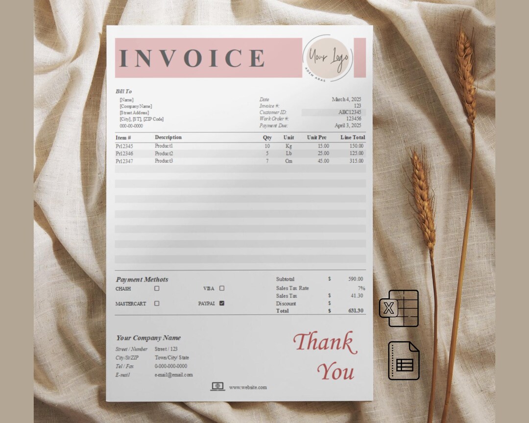 Advanced Invoice Template, Selected From Customers and Products List ...