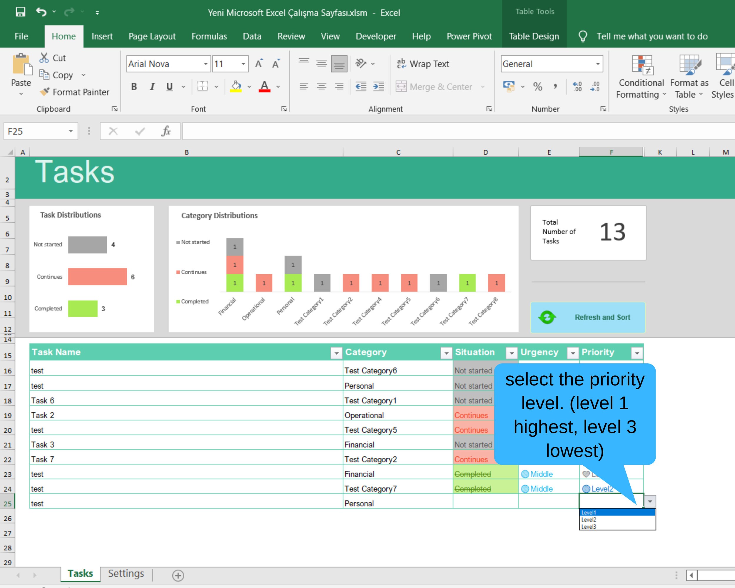Task Manager Microsoft Excel, Daily Schedule, Daily Work Planner, To-do ...