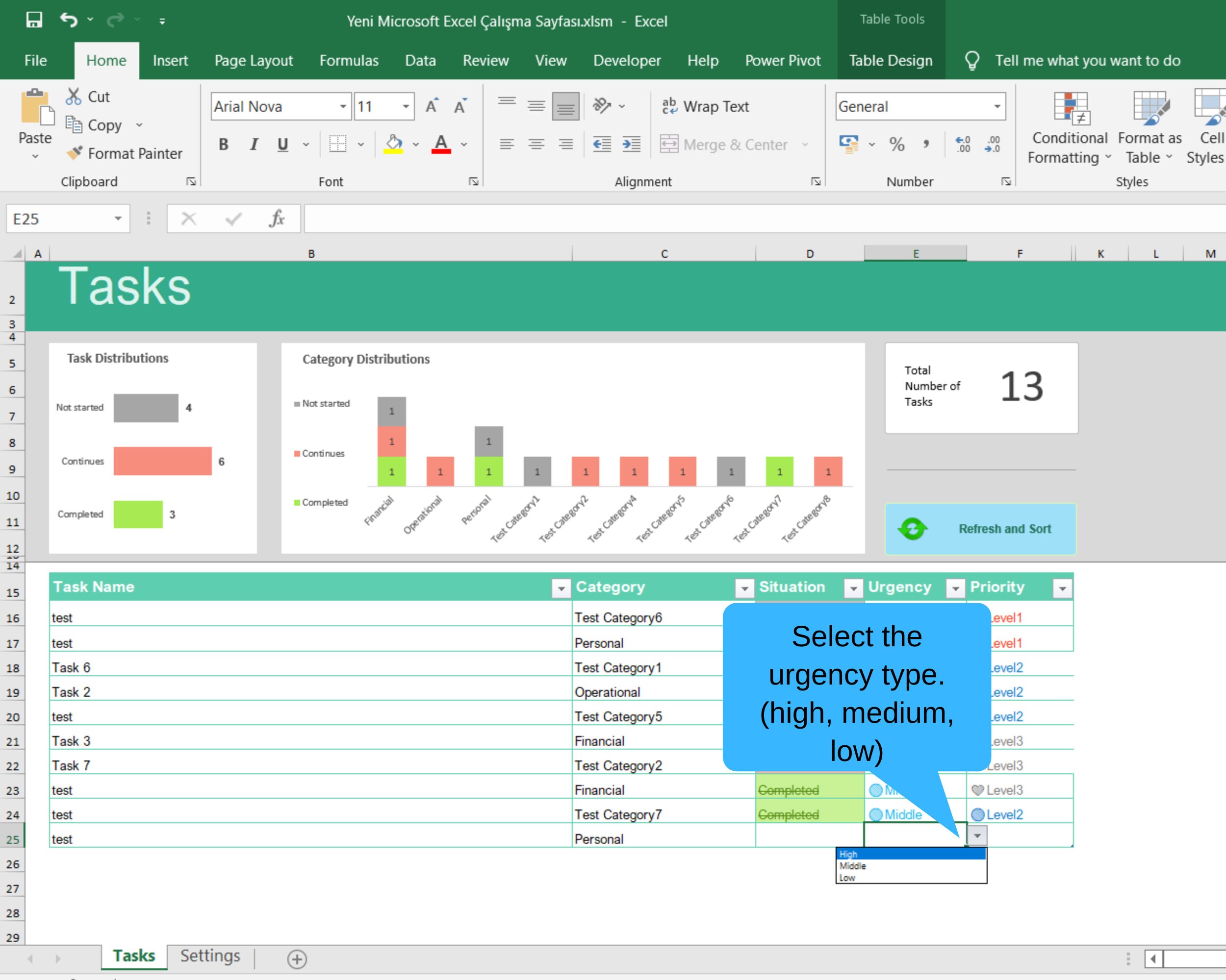 Task Manager Microsoft Excel, Daily Schedule, Daily Work Planner, To-do ...