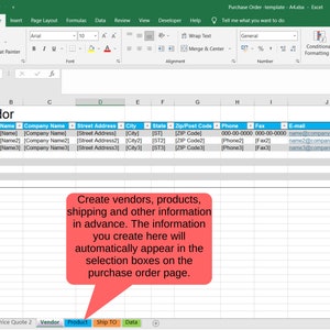 Advanced Purchase Order Form Template Google Sheets MS - Etsy