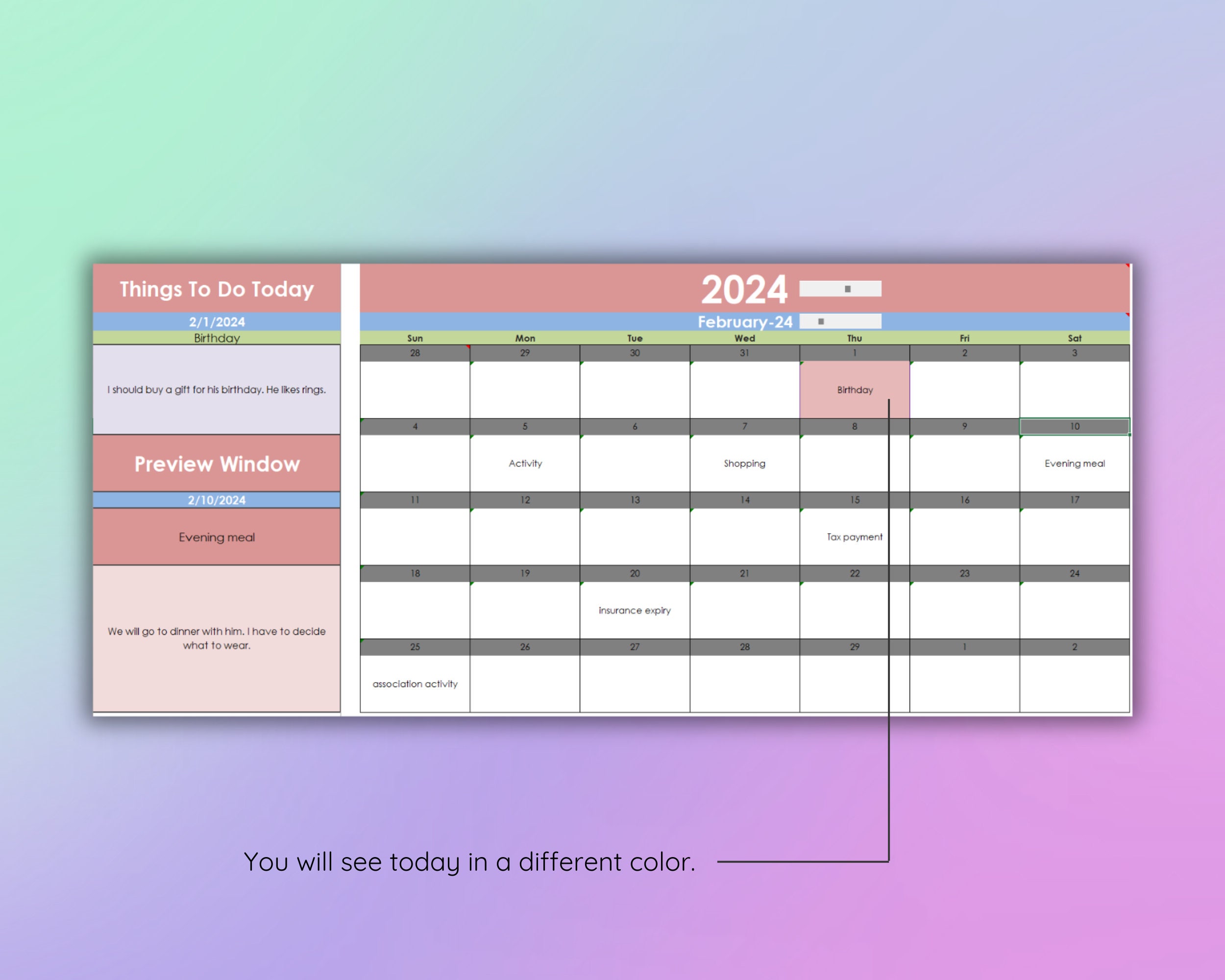 To-do List & Smart Calendar Excel Template Task Tracker Excel Digital ...