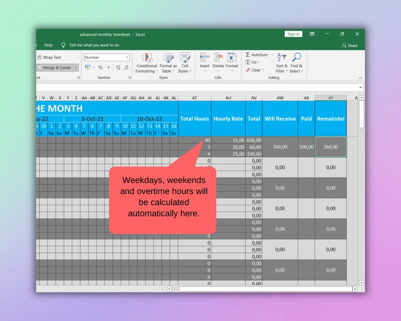 For Multiple Employees Monthly Time Chart, Employee Work Schedule ...