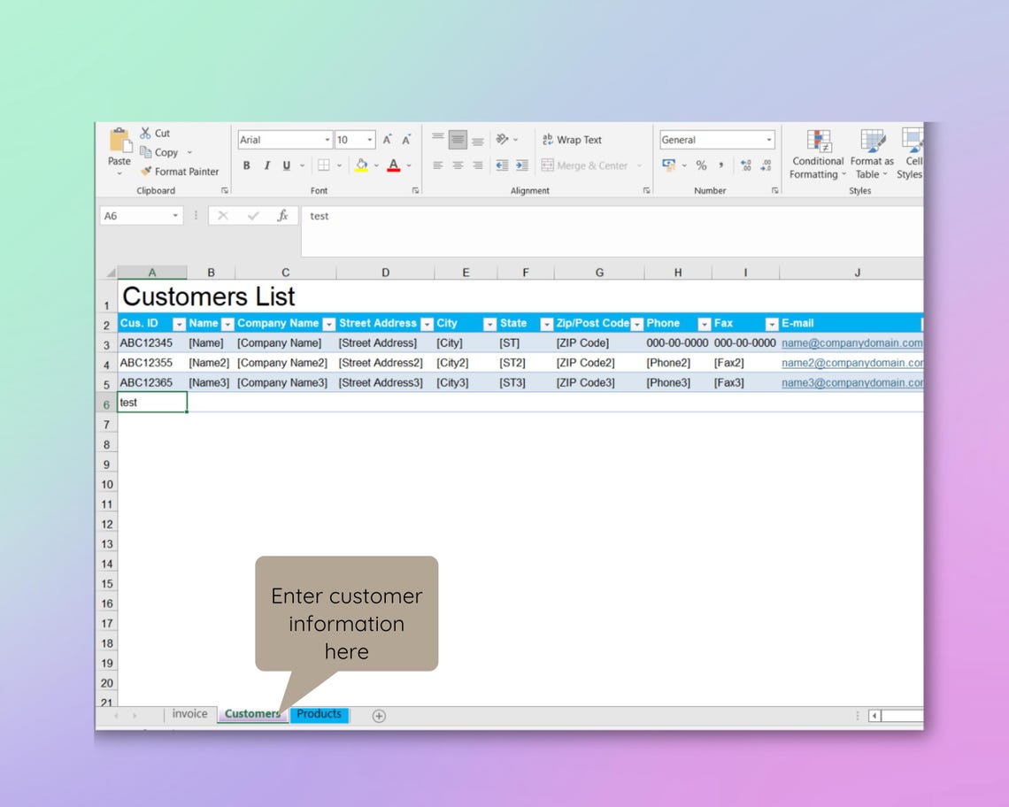 Advanced Invoice Template: Excel & Google Sheets (printable PDF) - Etsy