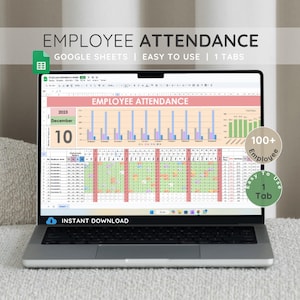 Employee Attendance Tracker: Google Sheets Template (digital Download ...