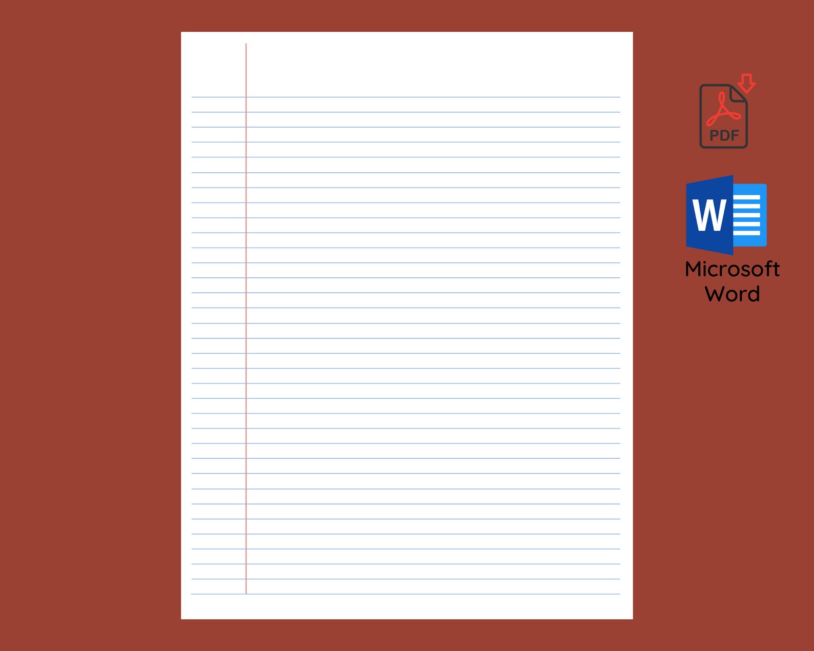 Printable Lined Paper College Ruled A4 US Letter PDF - Etsy