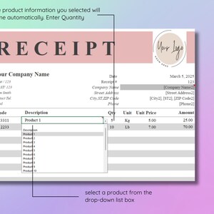 Advanced Payment Receipt Template | Excel & Google Sheets | Printable ...