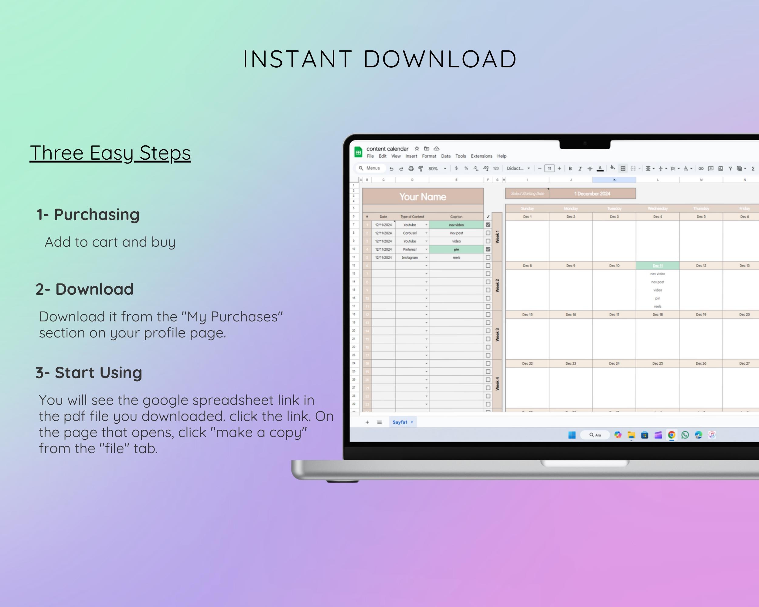 Interactive Content Calendar & Task List Template | Google Sheets ...
