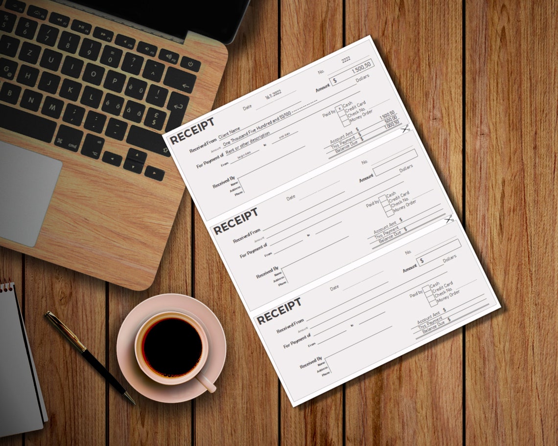 Receipt Template Excel and Google Sheets Convertible PDF - Etsy