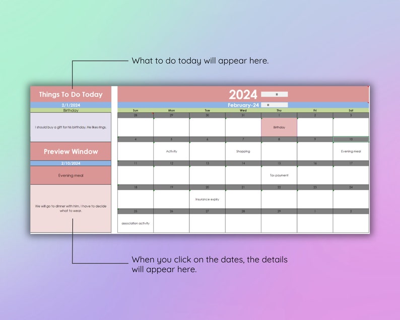 To-do List & Smart Calendar Excel Template: Task Tracker (digital ...