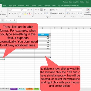 Advanced Purchase Order Form Template Google Sheets MS - Etsy