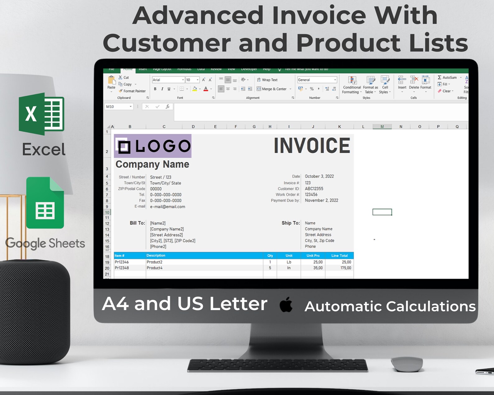 Advanced Invoice Template Selected From Customers and - Etsy