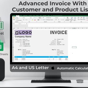 Advanced Invoice Template Selected From Customers and - Etsy