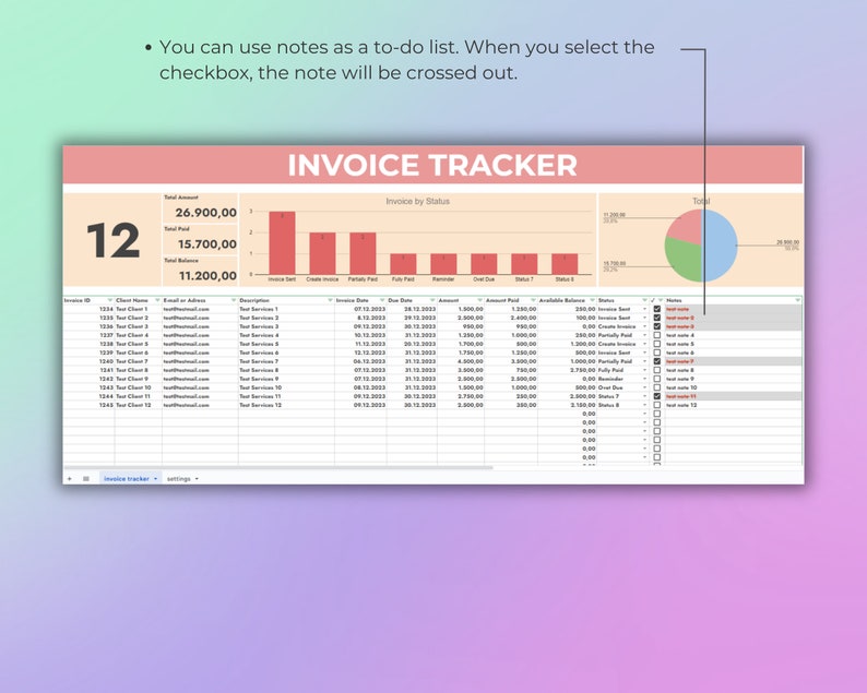 Invoice Tracker Spreadsheet: Small Business Customer Payment Tracker ...