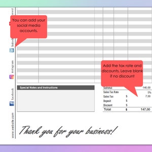 Advanced Invoice and Purchase Order Template, Selected From Customers ...