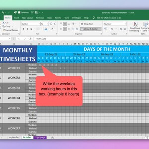 For Multiple Employees Monthly Time Chart, Employee Work Schedule ...