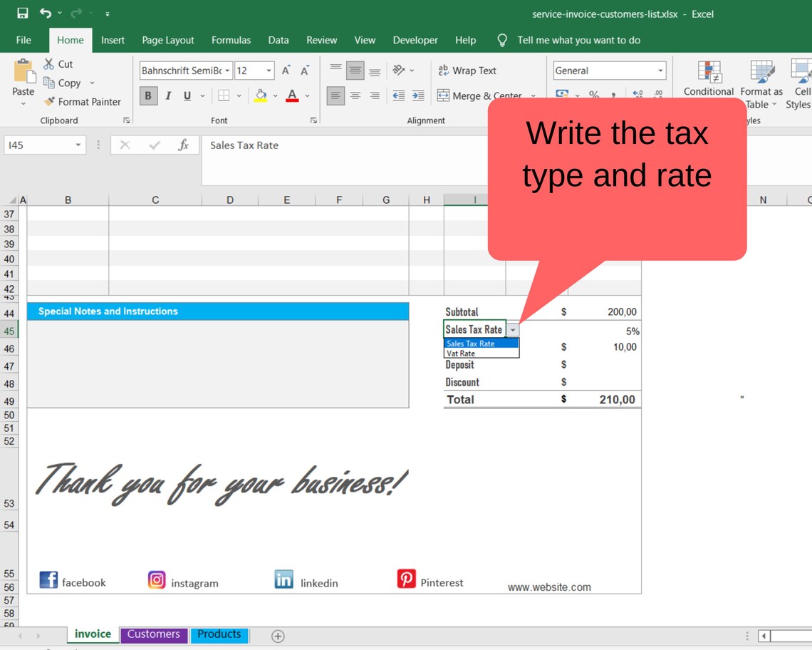 Advanced Invoice Template Selected From Customers and - Etsy
