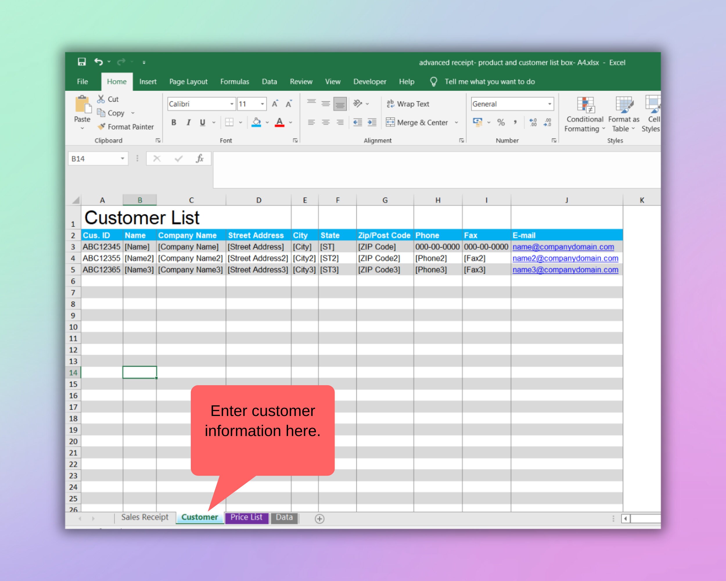 Advanced Receipt Template, Excel, Google Sheets, Convertible PDF ...