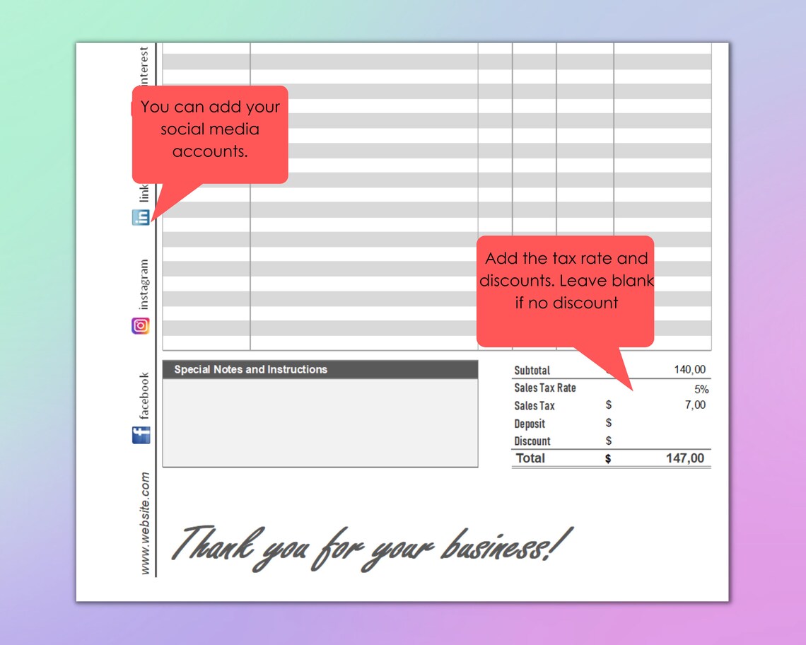 Advanced Invoice and Quotation Template, Selected From Customers and ...