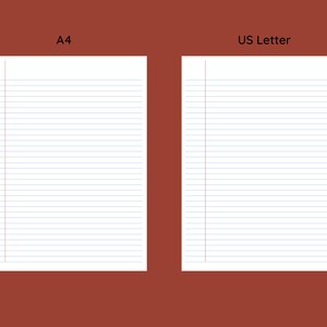 Printable Lined Paper College Ruled A4 US Letter PDF - Etsy