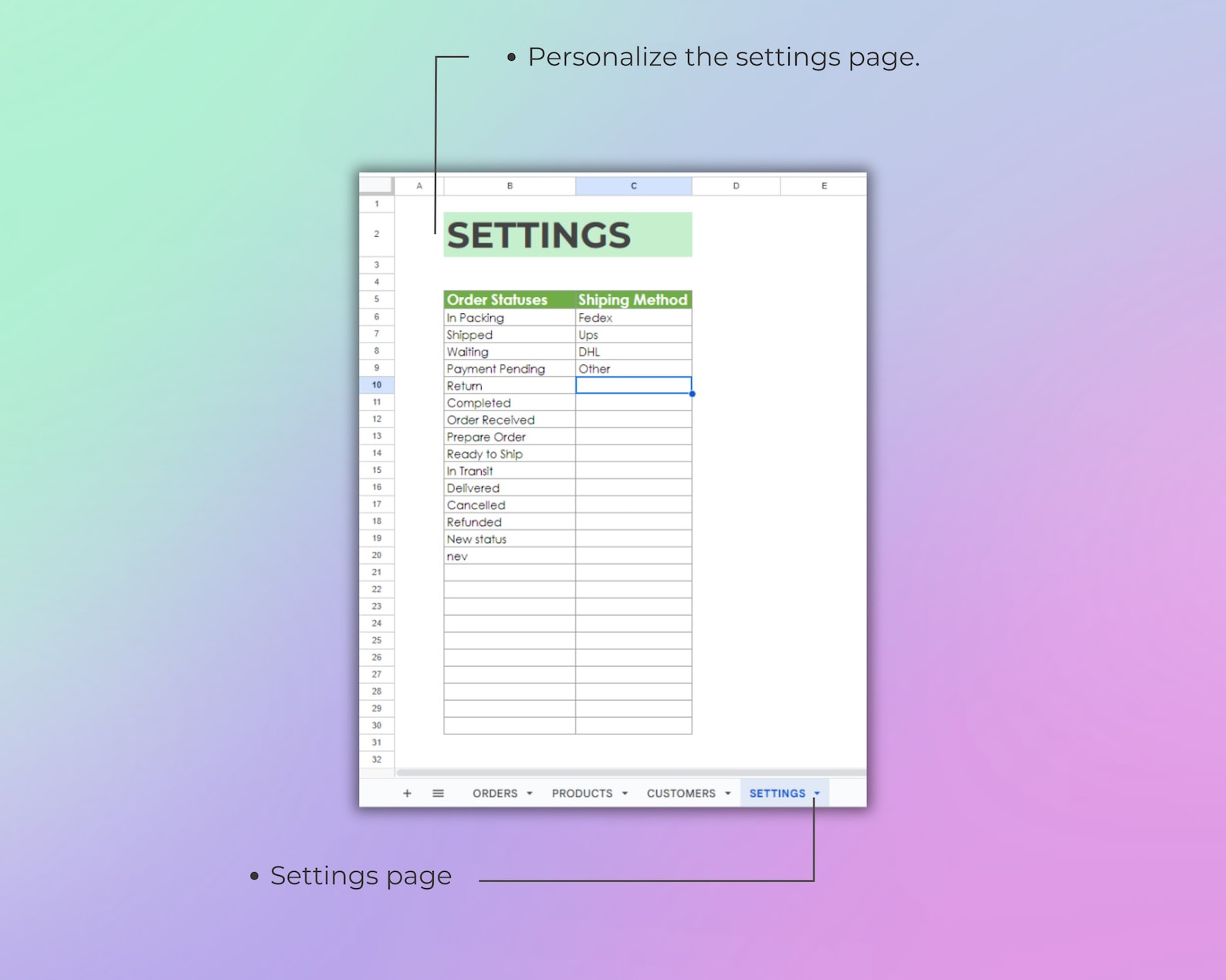Order Tracker Microsoft Excel Template, Small Business Spreadsheet ...