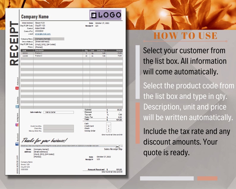 Advanced Invoice and Receipt Template Selected From Customers - Etsy