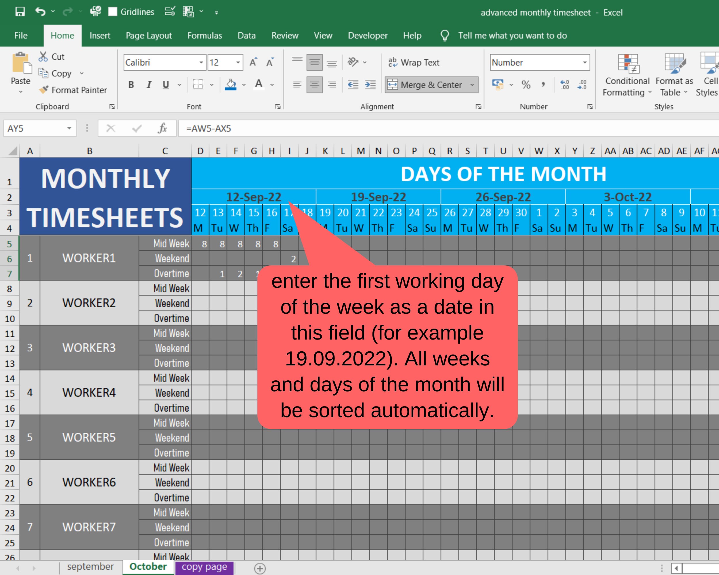 Monthly Time Employee Chart Salary Calculator Employee Work - Etsy