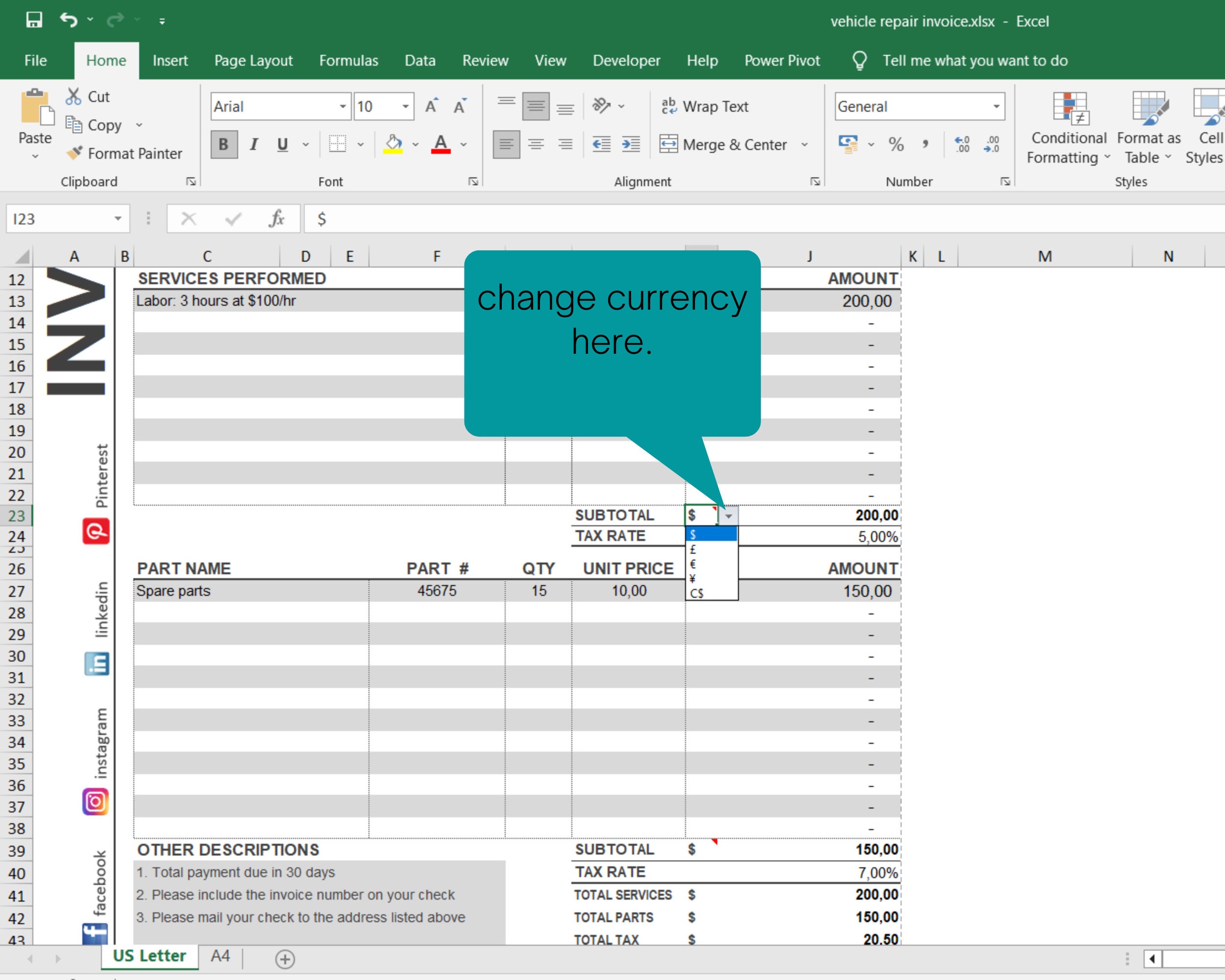 Computer Maintenance and Repair Invoice Template Excel - Etsy