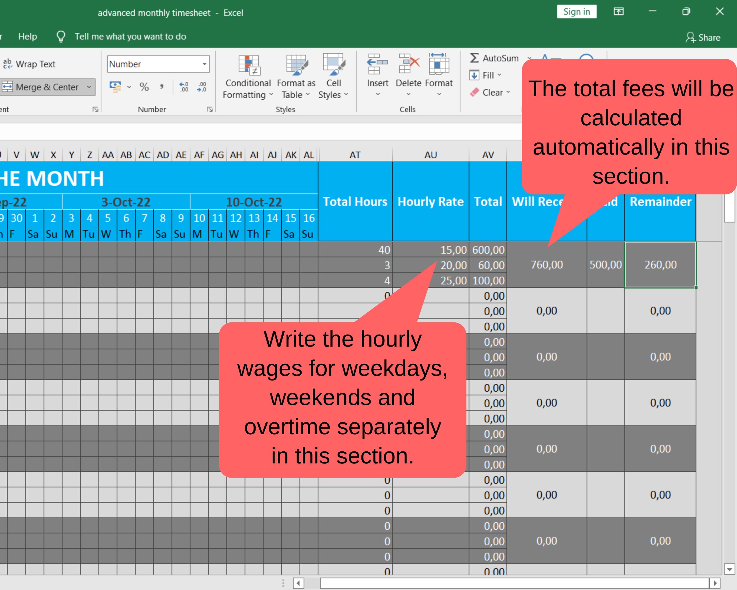 Monthly Time Employee Chart Salary Calculator Employee Work - Etsy