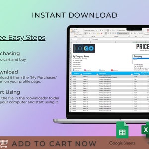 Advanced Price List Template, Excel, Google Sheets, PDF Convertible ...
