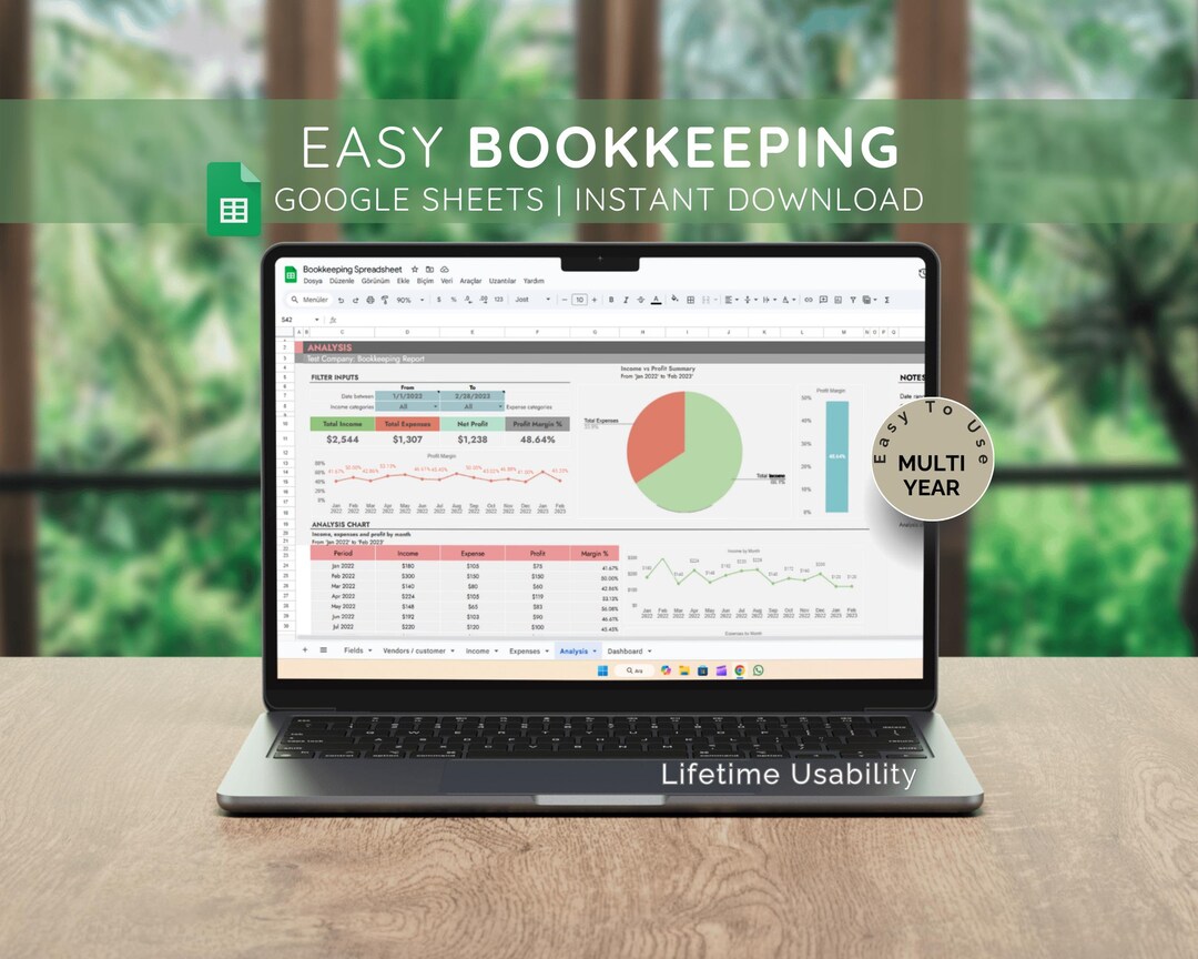 Small Business Bookkeeping Template: Google Sheets Sales & Expense ...