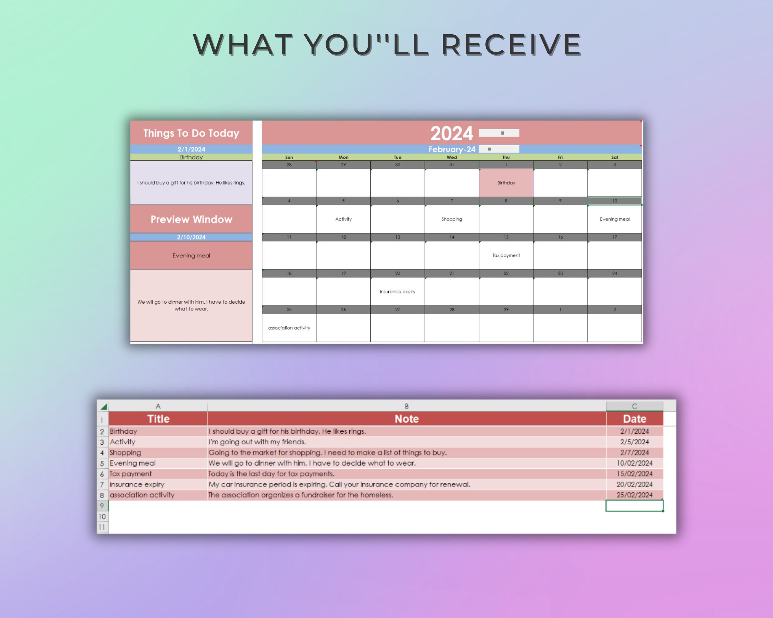 To-do List & Smart Calendar Excel Template | Task Tracker Excel ...