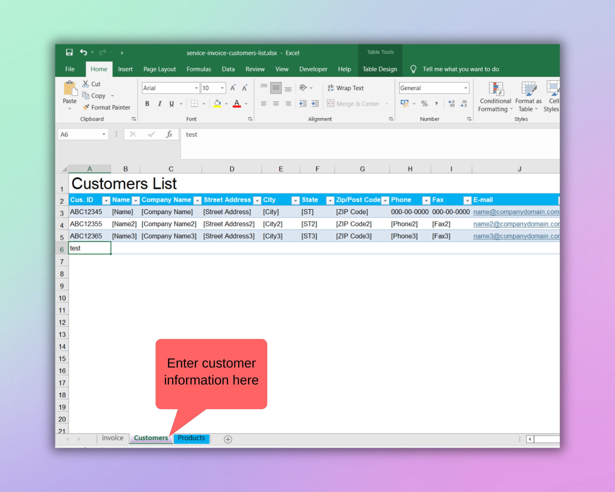 Advanced Invoice Template, Selected From Customers and Products List ...