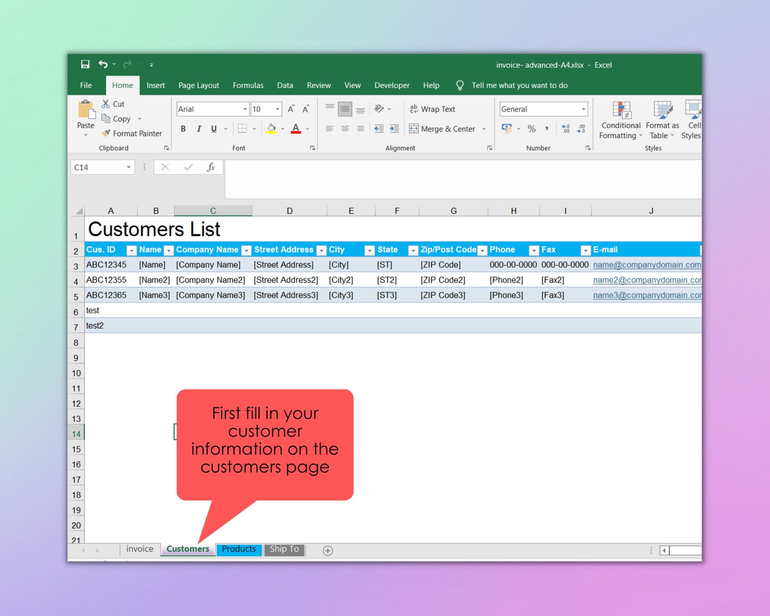 Advanced Invoice and Quotation Template, Selected From Customers and ...