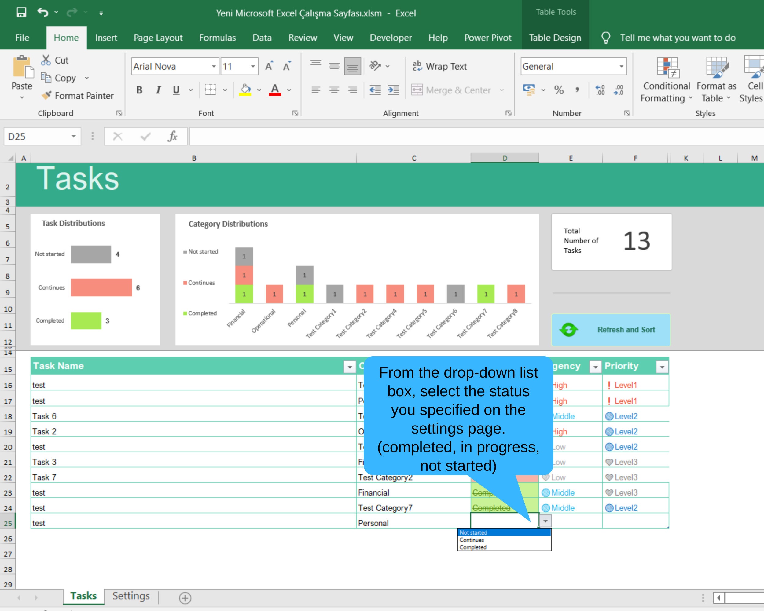 Task Manager Microsoft Excel, Daily Schedule, Daily Work Planner, To-do ...