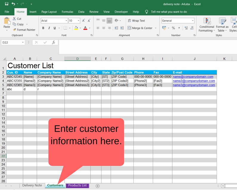 Advanced Delivery Note Template Packing Slip Google Sheets - Etsy