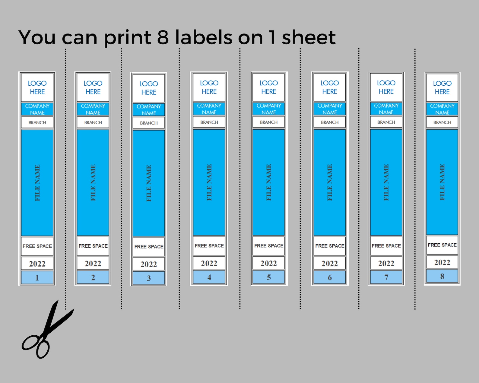Printable Folder Back Labels: Excel & Google Sheets Template (digital ...